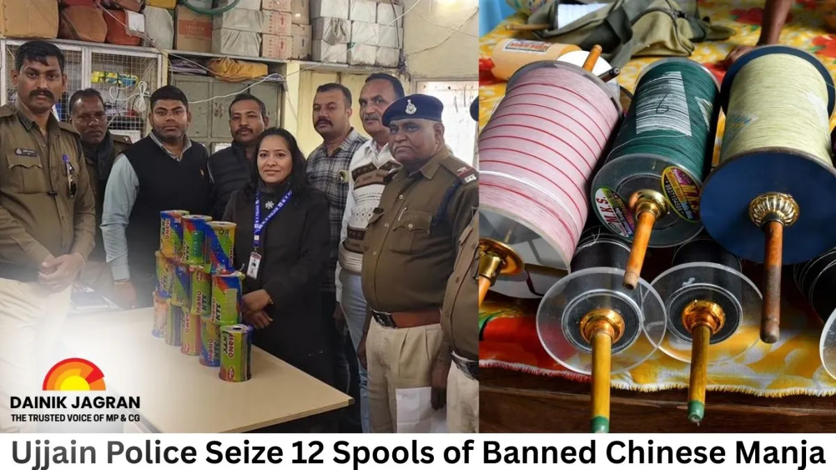 Ujjain Police Seize 12 Spools of Banned Chinese Manja; Two Held While ...