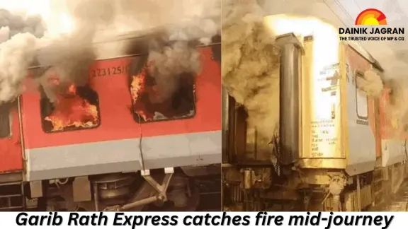Garib Rath Express catches fire mid-journey - Dainik Jagran English