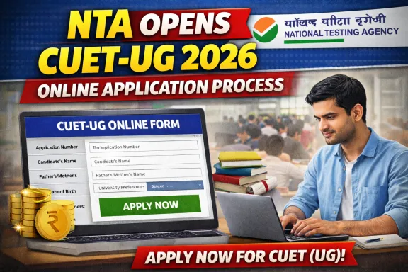 NTA Opens CUET-UG 2026 Online Application Process - Dainik Jagran English