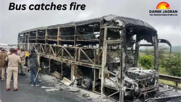 Bike crashed into bus' fuel tank, caught fire; 40 people were on board ...