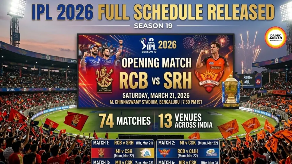 IPL 2026 Full Schedule Released: RCB vs SRH in Opener, 74 Matches ...